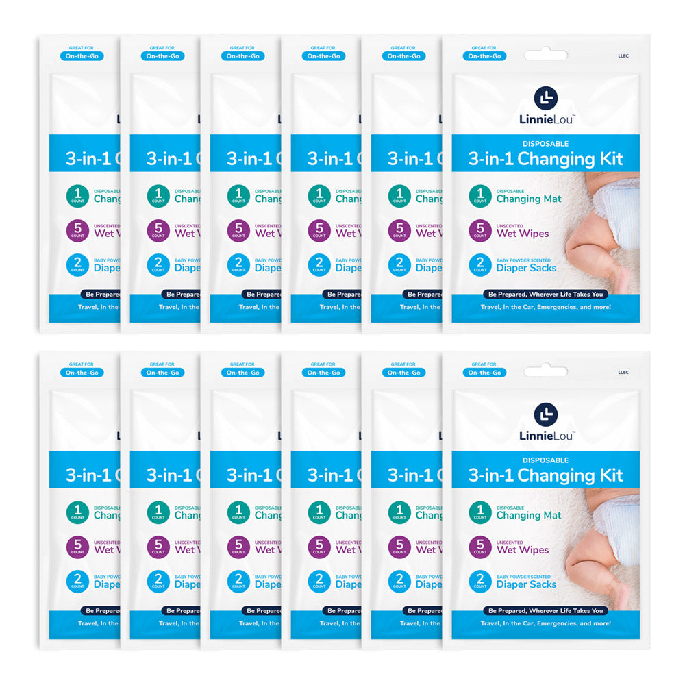 3-in-1 Disposable Diaper Changing Kits, 12 pack – LinnieLou